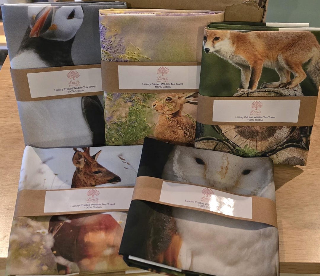 British Wildlife Photography Large Cotton Tea Towel | Kingfisher, Robin ...