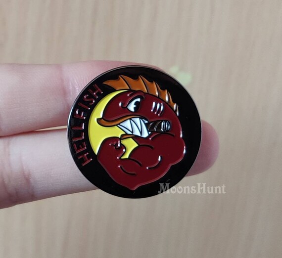 Hellfish Simpson Logo Pin Badge / Hellfish Brooch Button / Abe | Etsy