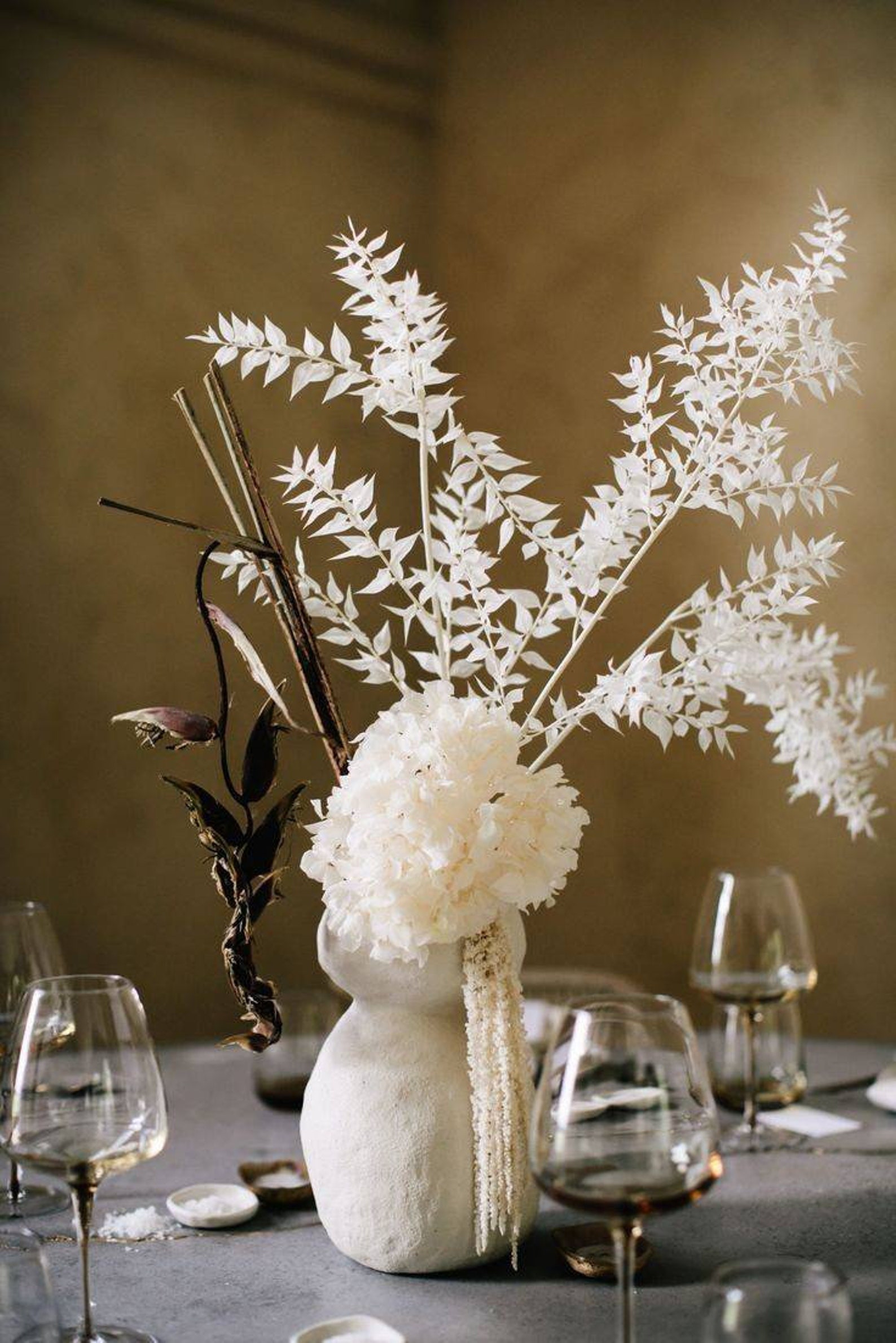 Off White Bleached Italian Ruscus Bunch Dried Floral Decor - Etsy