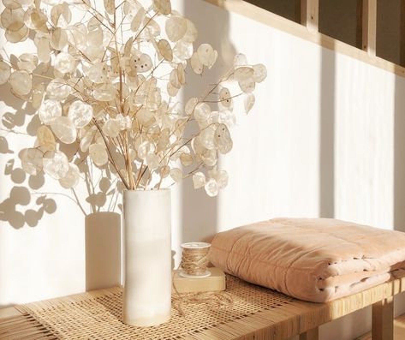 Lunaria Ivory Spray Faux/ DIY Floral Arrangement/silver | Etsy