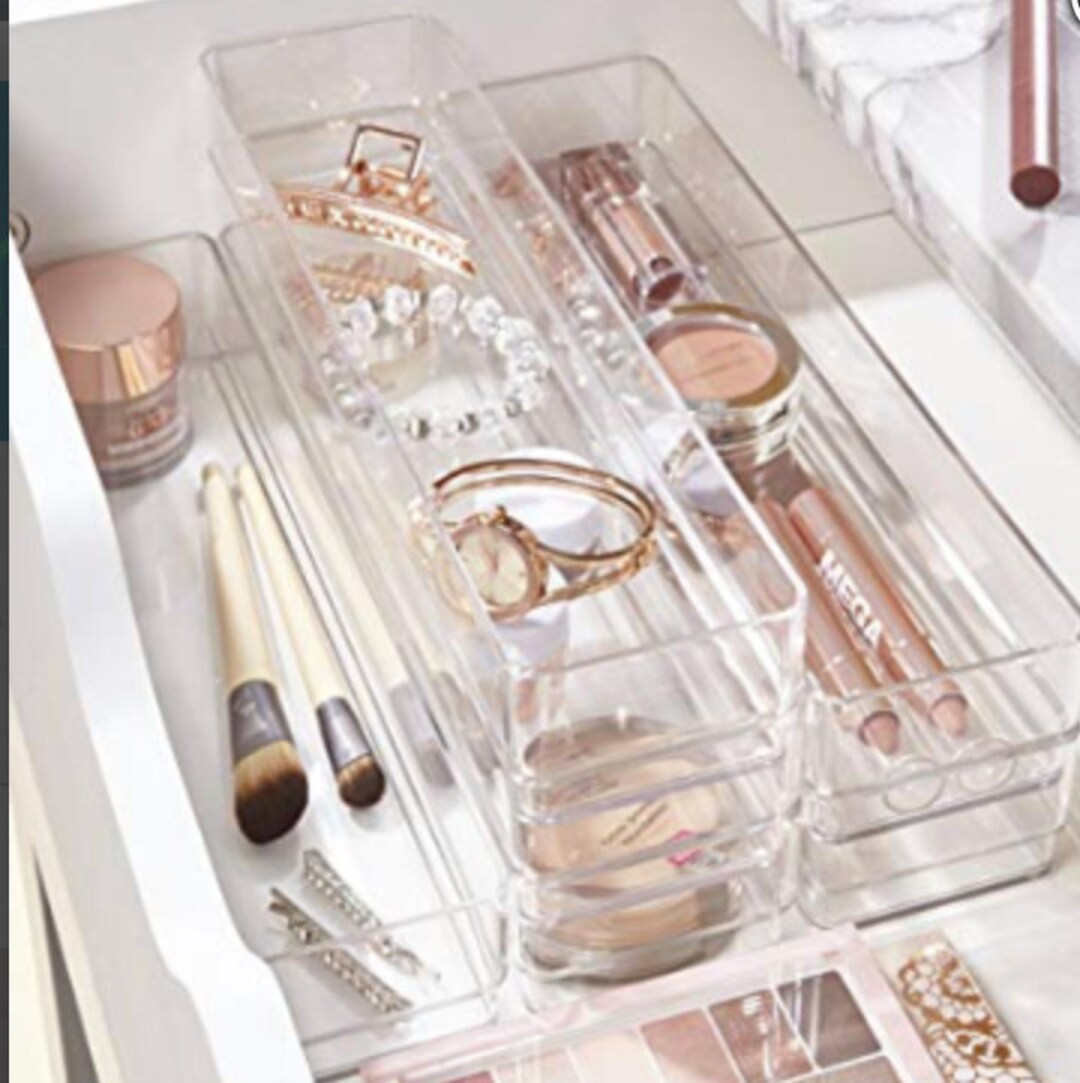 Acrylic Rectangular Drawer Organizer/makeup Organizer Acrylic Vanity ...