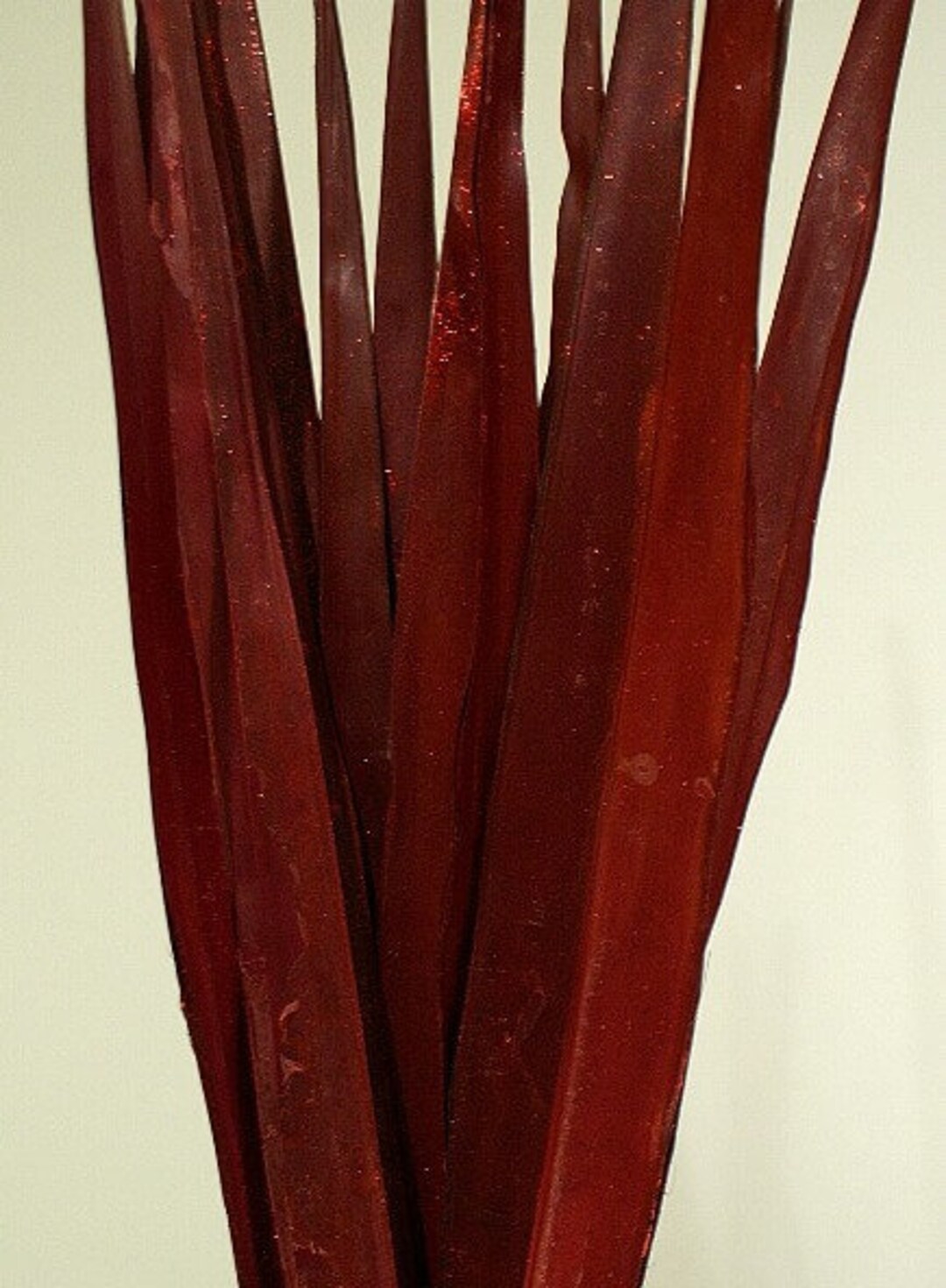 3ft Tall Red Cacho Palm Grass Leaves Bundle/faux Floral Decor/red Faux ...