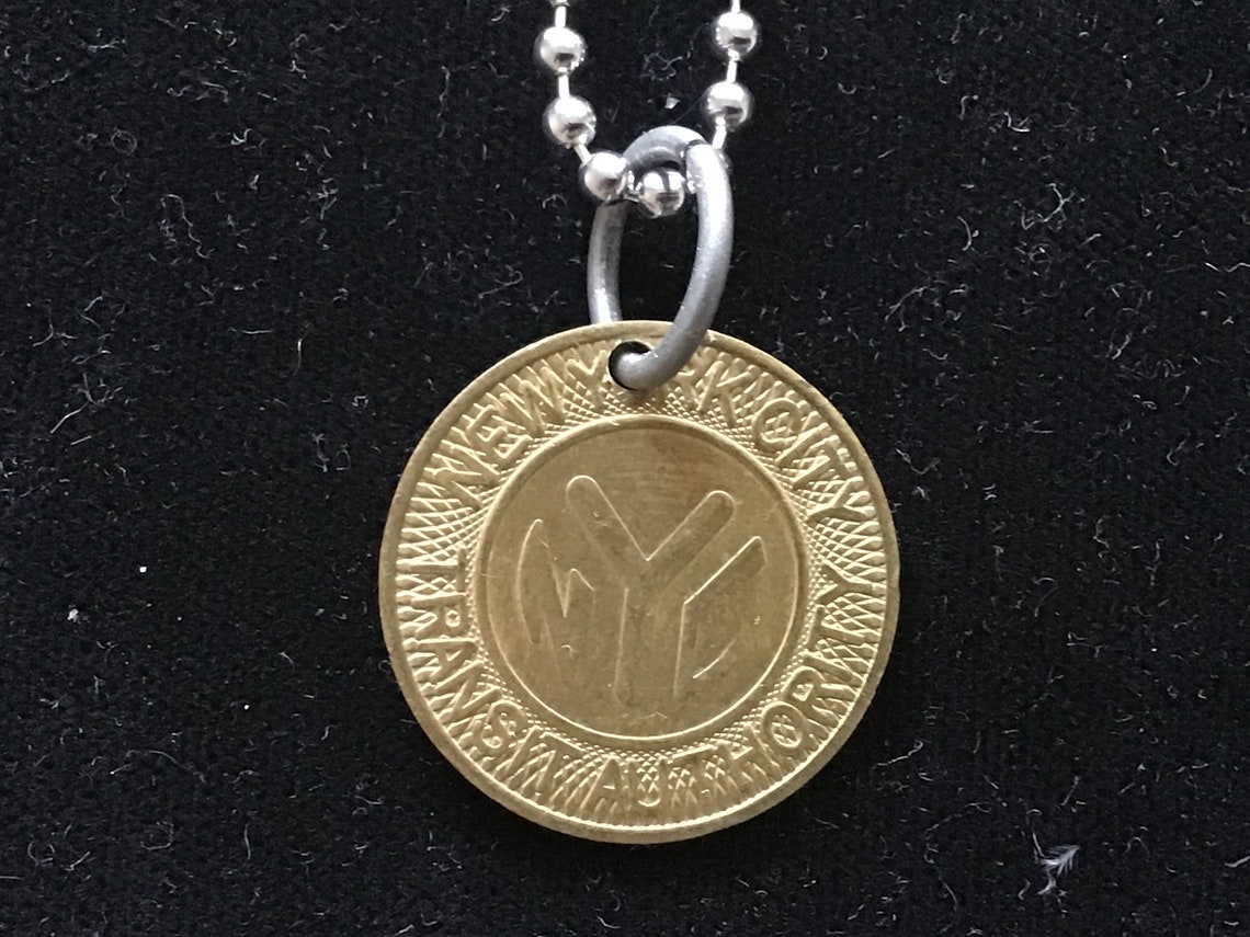 NYC Subway Token Pendant, Iconic Y Token, on Bail and Ball Chain Your ...