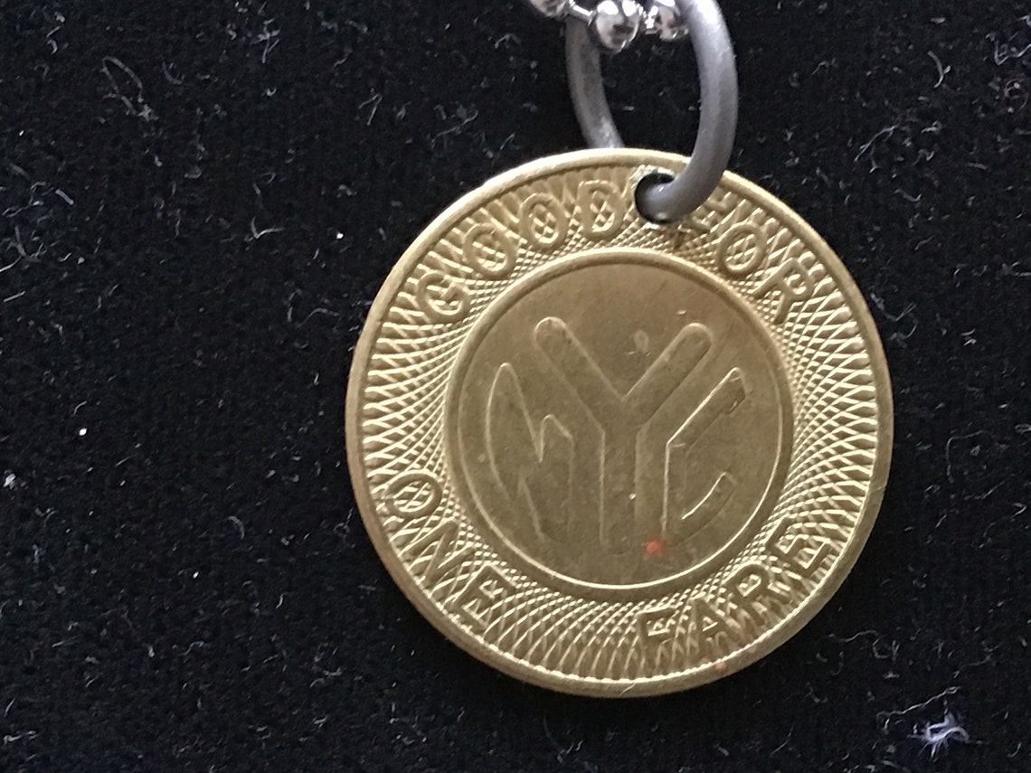 NYC Subway Token Pendant, Iconic Y Token, on Bail and Ball Chain Your ...
