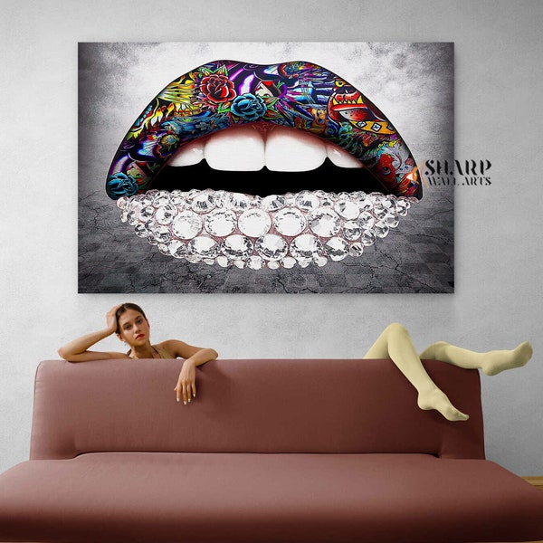 Graffiti Lip Wall Art - Etsy