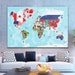 World Map Large Canvas With Countries Flags World Maps Canvas | Etsy