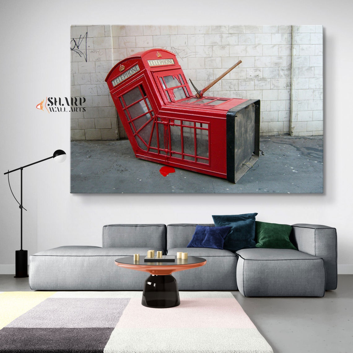Banksy Phone Booth London Wall Art Canvas Print Banksy Red | Etsy