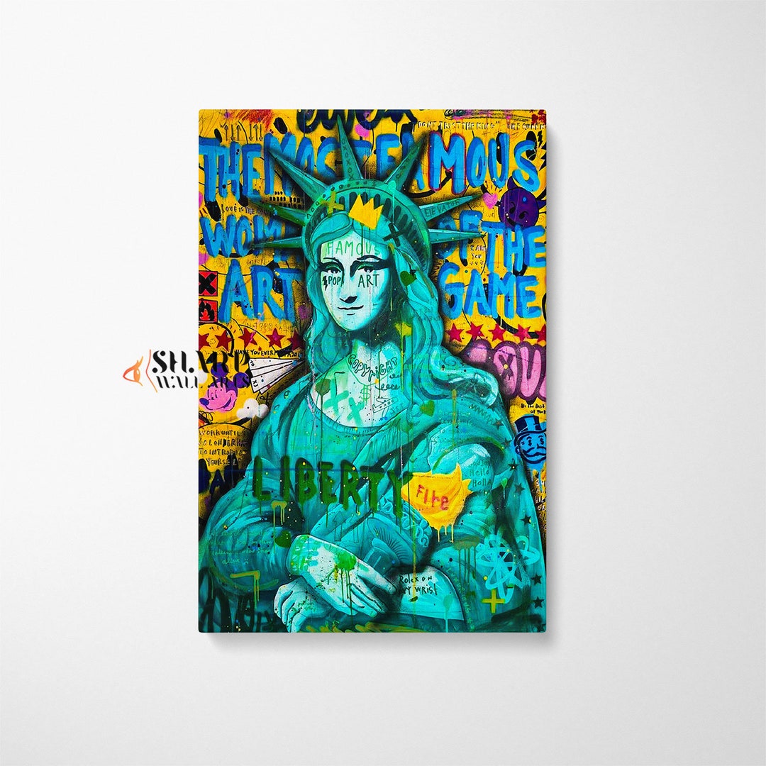 BANKSY MONA LISA Wall Art Mona Lisa Pop Art Famous Art Prints Graffiti ...