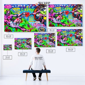 THE CREATION of ADAM Pop Art Graffiti Wall Art Street Art Canvas Pop ...