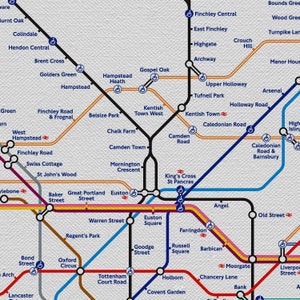 LONDON UNDERGROUND MAP Wall Art Canvas Print London Tube Map Large ...