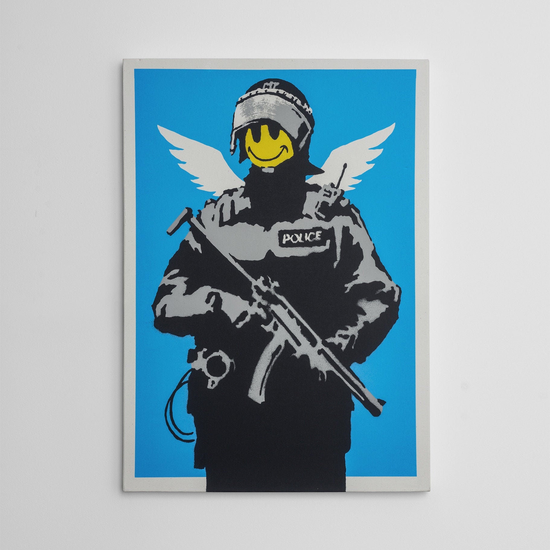 Banksy Flying Copper Banksy Smiley Cop Banksy Happy Copper | Etsy