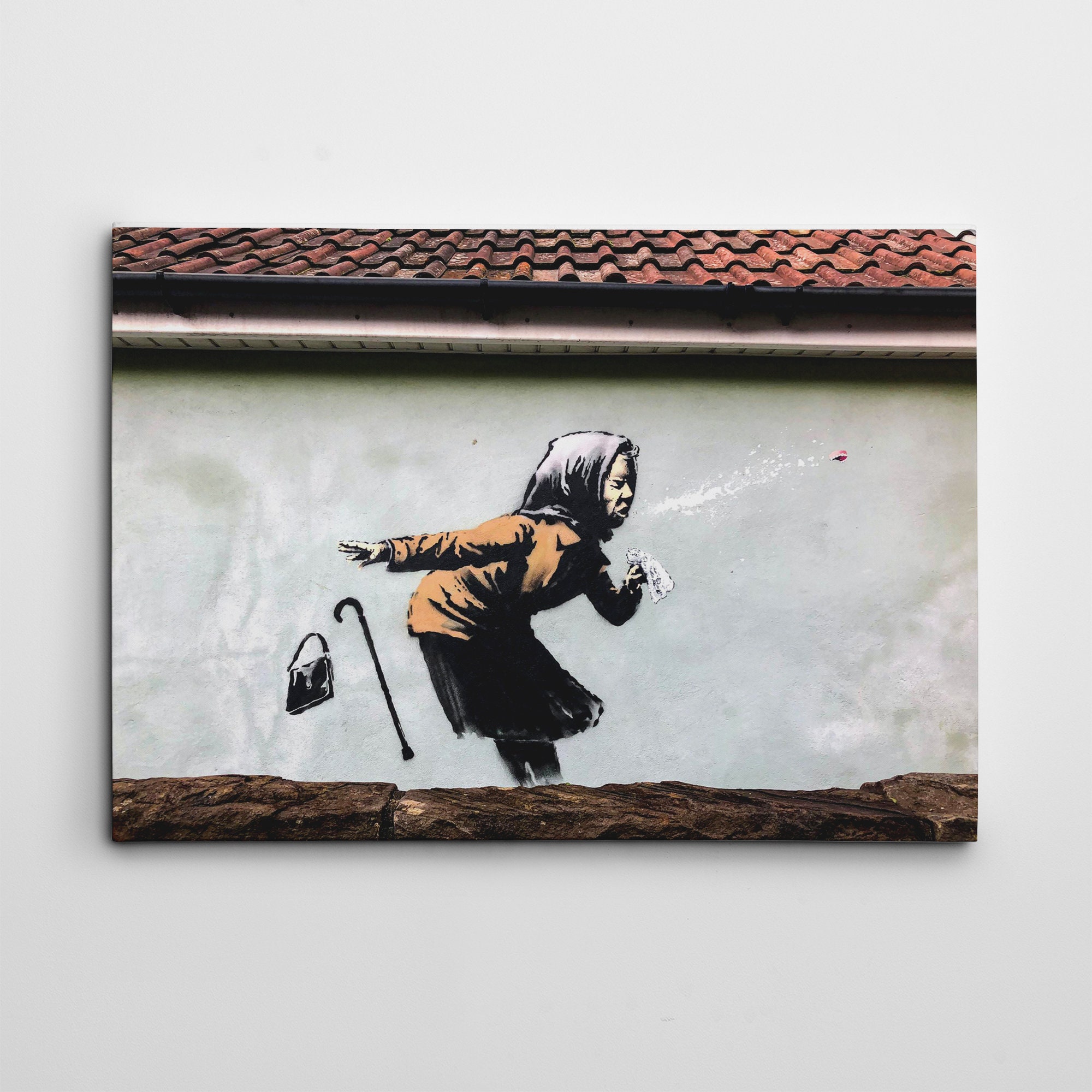 Banksy Aachoo Sneeze Wall Art Canvas Print Sneezing Woman | Etsy