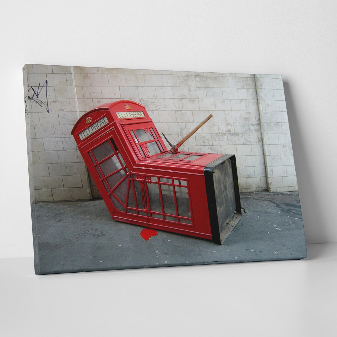 Banksy Phone Booth London Wall Art Canvas Print Banksy Red - Etsy
