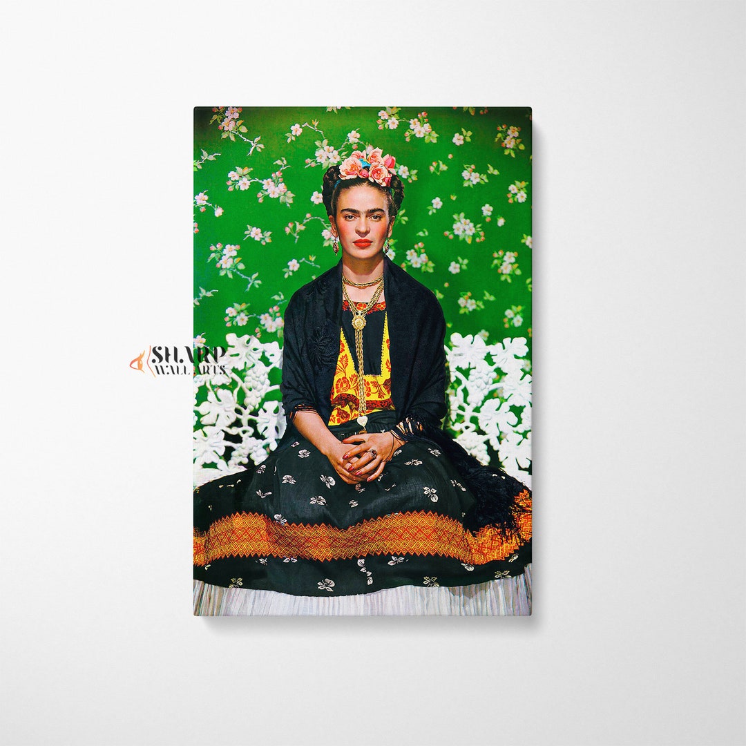 FRIDA KAHLO PRINT Frida Kahlo on A White Bench, Mexican Art Print, Feminist Art Print, Mexican ...