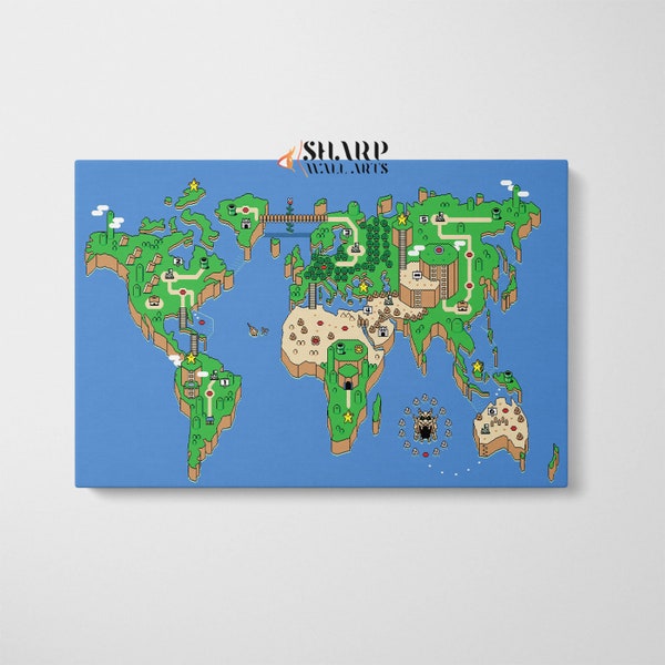 Super Mario World Map Canvas - Etsy