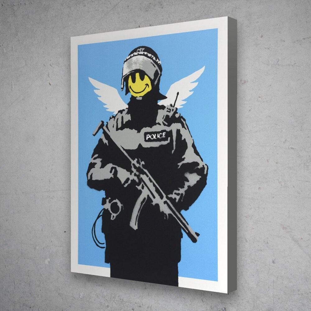 Banksy Flying Copper Banksy Smiley Cop Banksy Happy Copper | Etsy