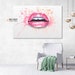 Pink Lip Wall Art, Lip Canvas, Fashion Canvas, Pink Wall Art, Designer ...