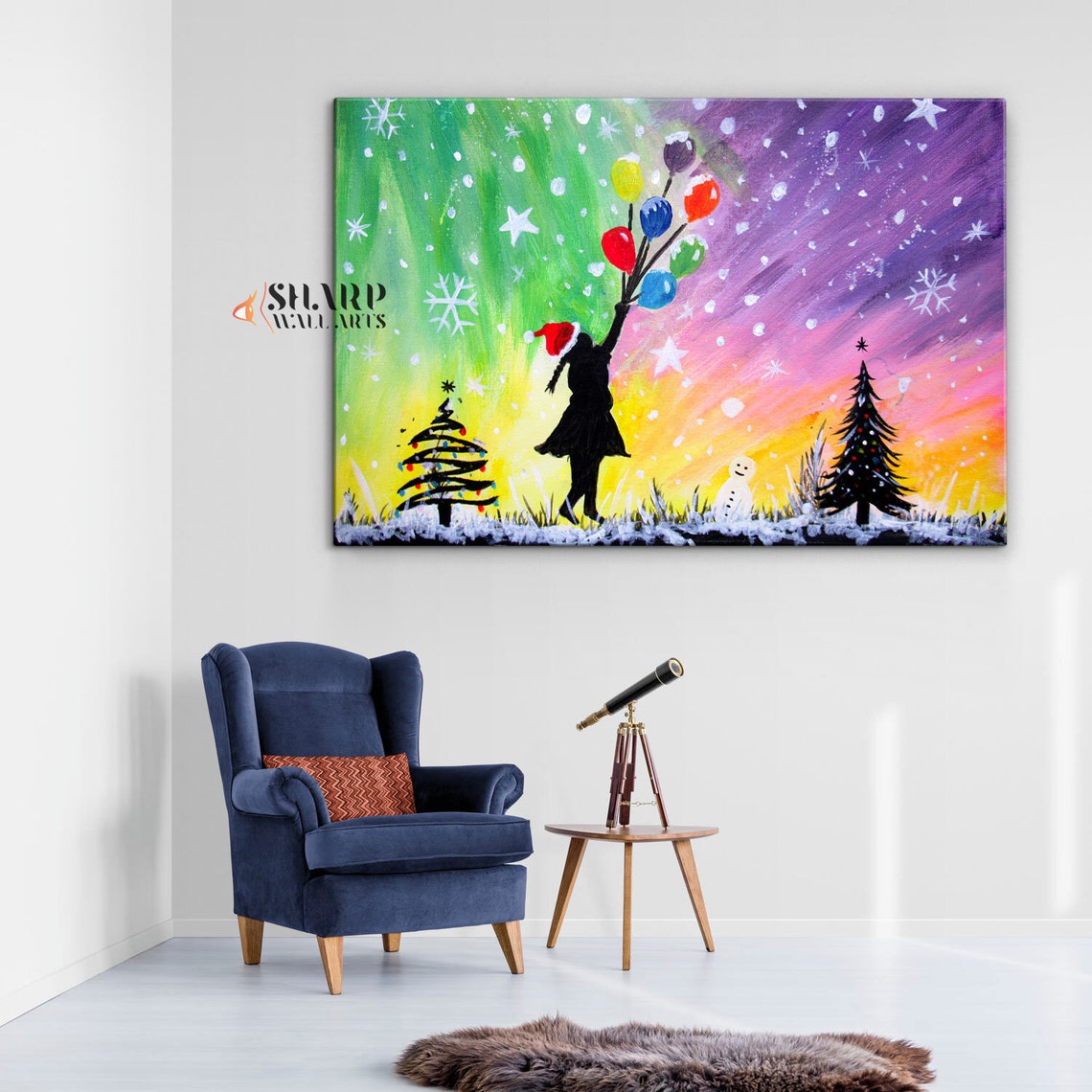 Banksy Christmas Flying Balloon Girl Canvas Wall Art Banksy - Etsy
