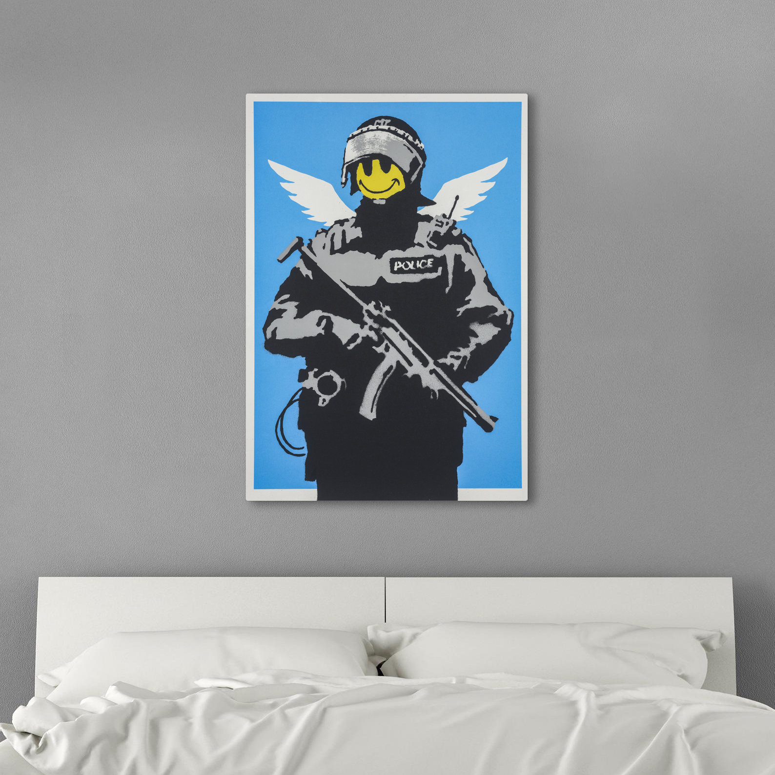 Banksy Flying Copper Banksy Smiley Cop Banksy Happy Copper | Etsy