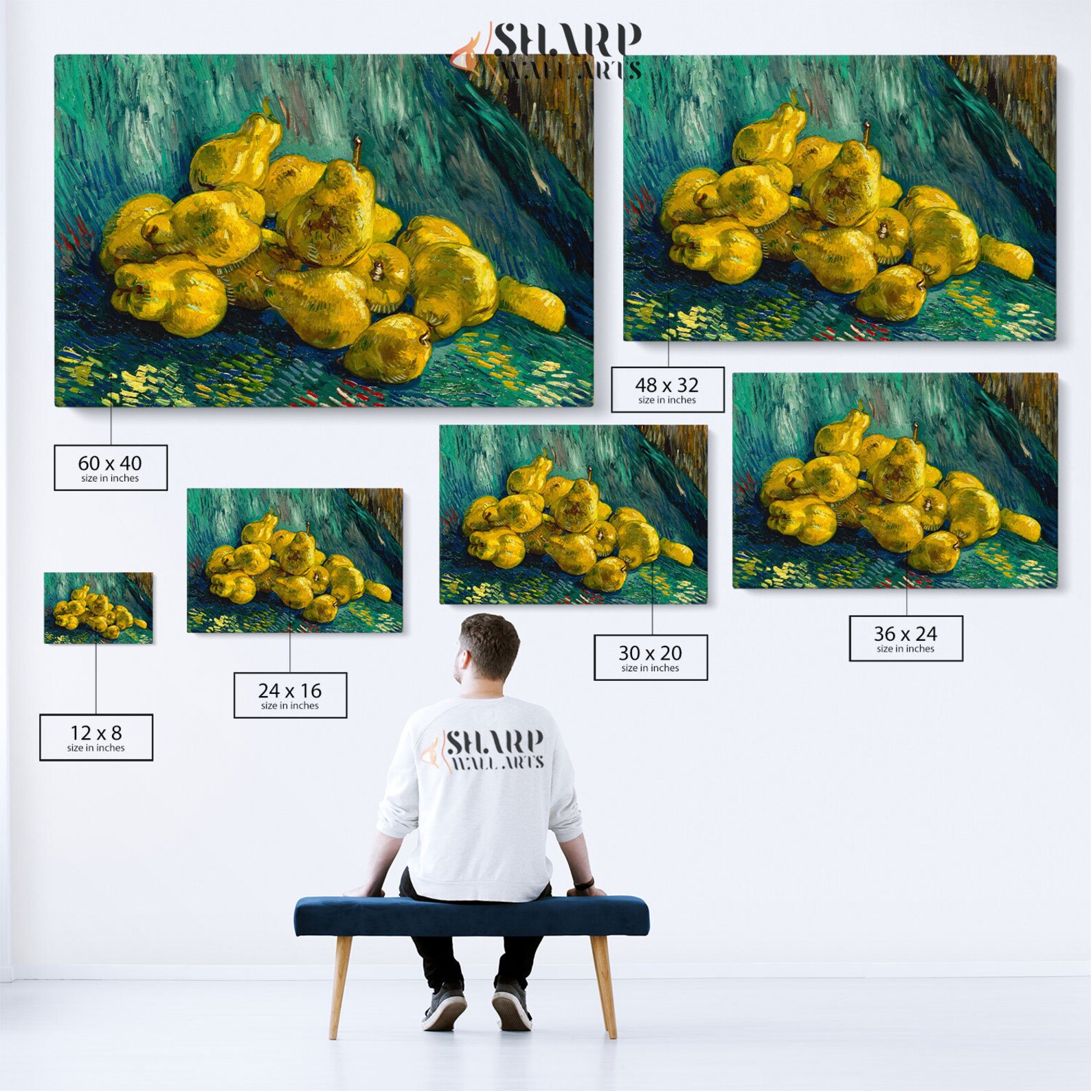 Vincent Van Gogh Still Life With Pears Wall Art Canvas Print, Kitchen ...