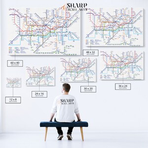 LONDON UNDERGROUND MAP Wall Art Canvas Print London Tube Map Large ...