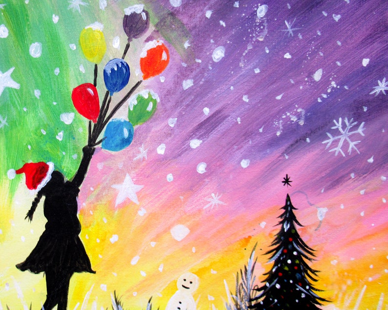 Banksy Christmas Flying Balloon Girl Canvas Wall Art Banksy | Etsy