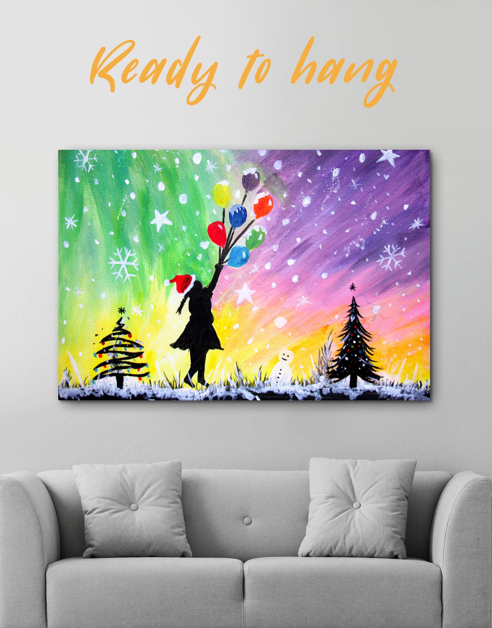 Banksy Christmas Flying Balloon Girl Canvas Wall Art Banksy | Etsy