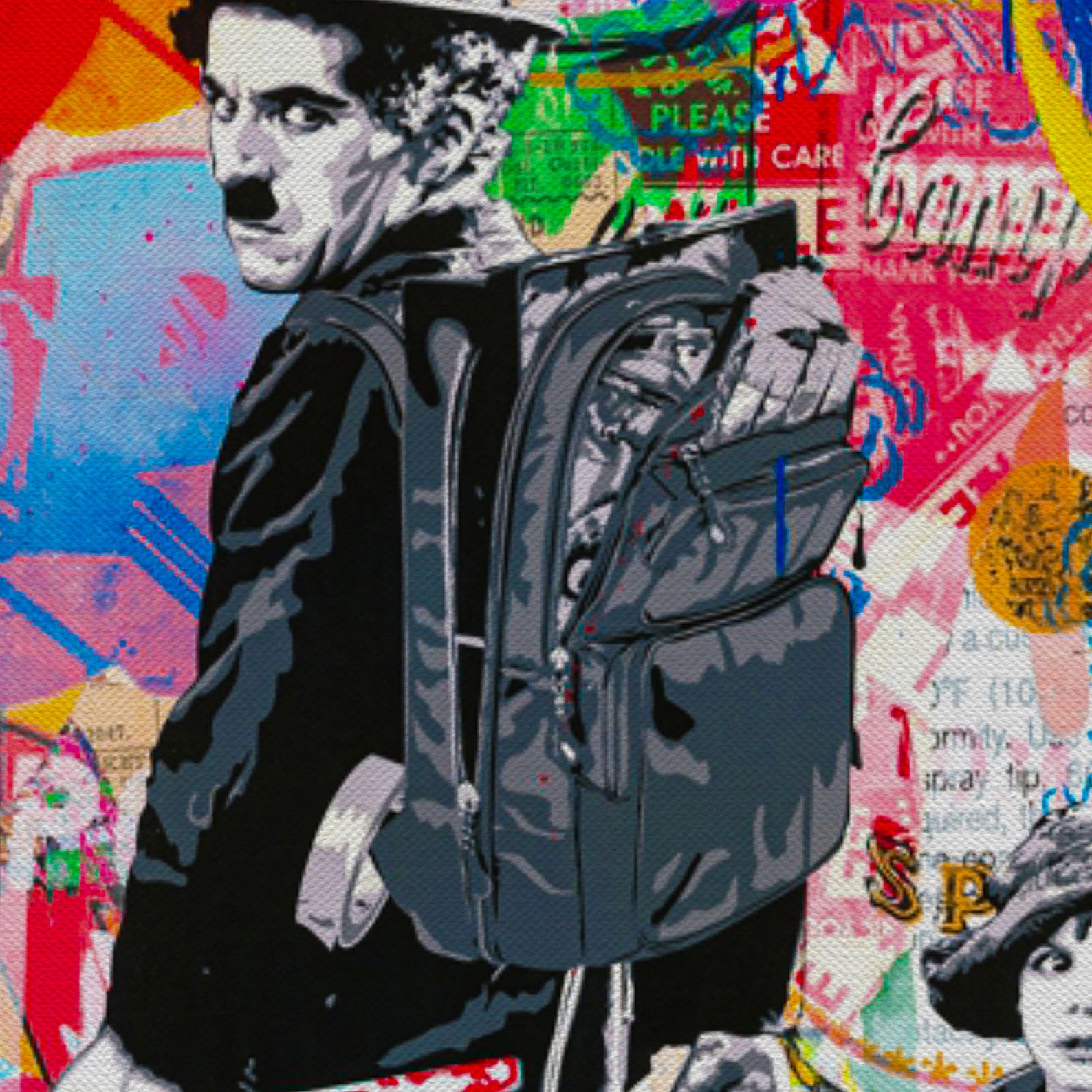 BANKSY WALL ART Banksy Canvas Banksy Chaplin Kid Banksy Kid - Etsy