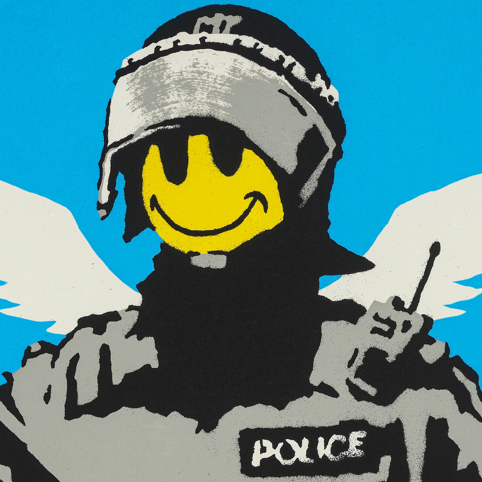 Banksy Flying Copper Banksy Smiley Cop Banksy Happy Copper | Etsy Schweiz