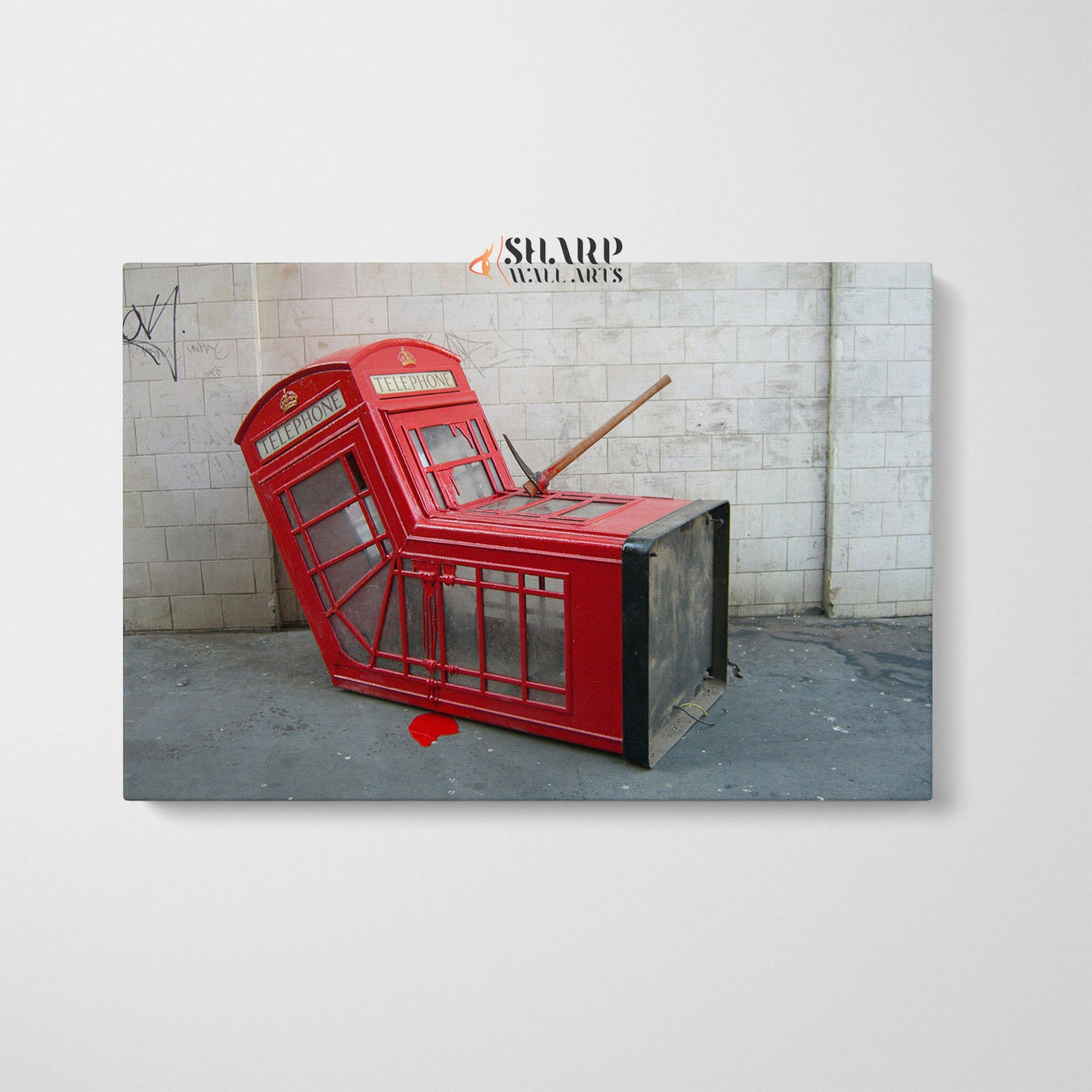 Banksy Phone Booth London Wall Art Canvas Print Banksy Red | Etsy