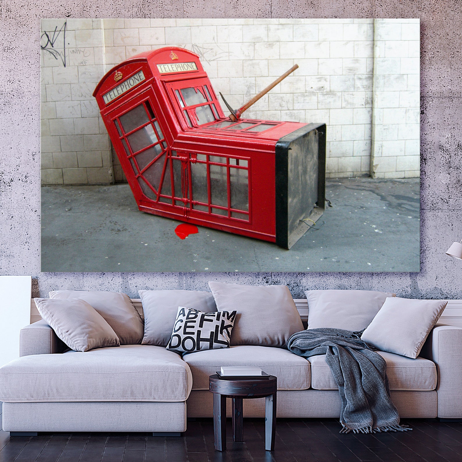 Banksy Phone Booth London Wall Art Canvas Print Banksy Red | Etsy