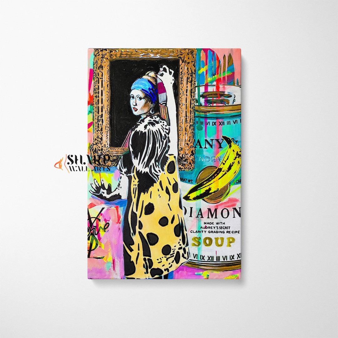 GRAFFITI ART CANVAS Girl With A Pearl Earring Art Pop Art Wall Art ...