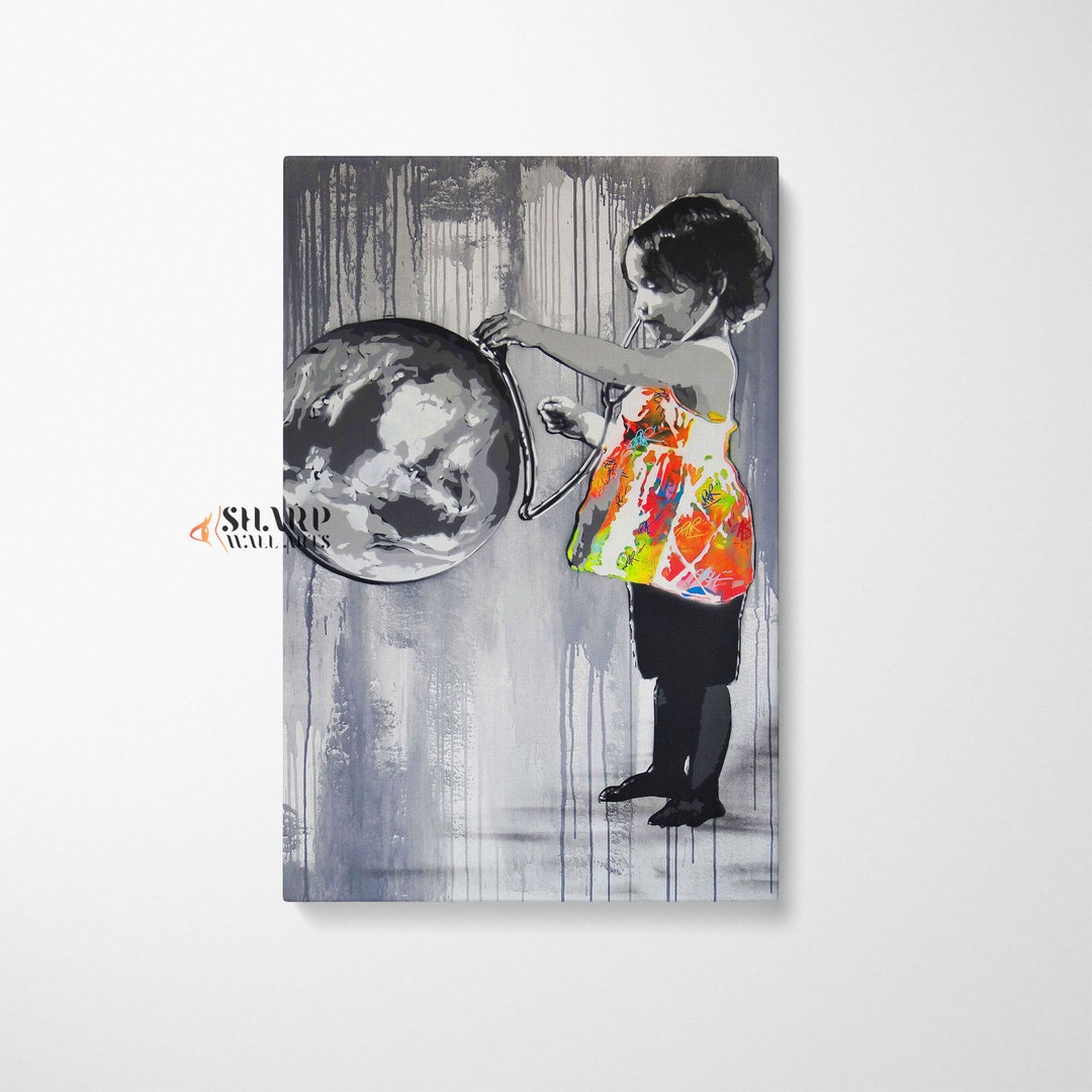 BANKSY SAVE the PLANET Artwork, Street Art Print, Graffiti Wall Art ...