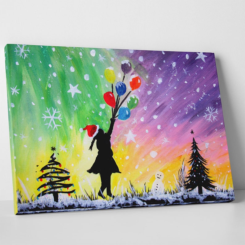 Banksy Christmas Flying Balloon Girl Canvas Wall Art Banksy - Etsy