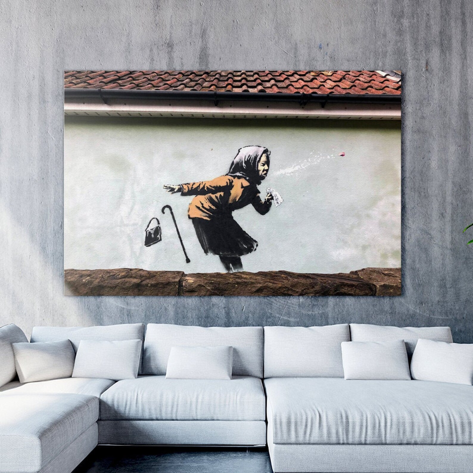 Banksy Aachoo Sneeze Wall Art Canvas Print Sneezing Woman - Etsy