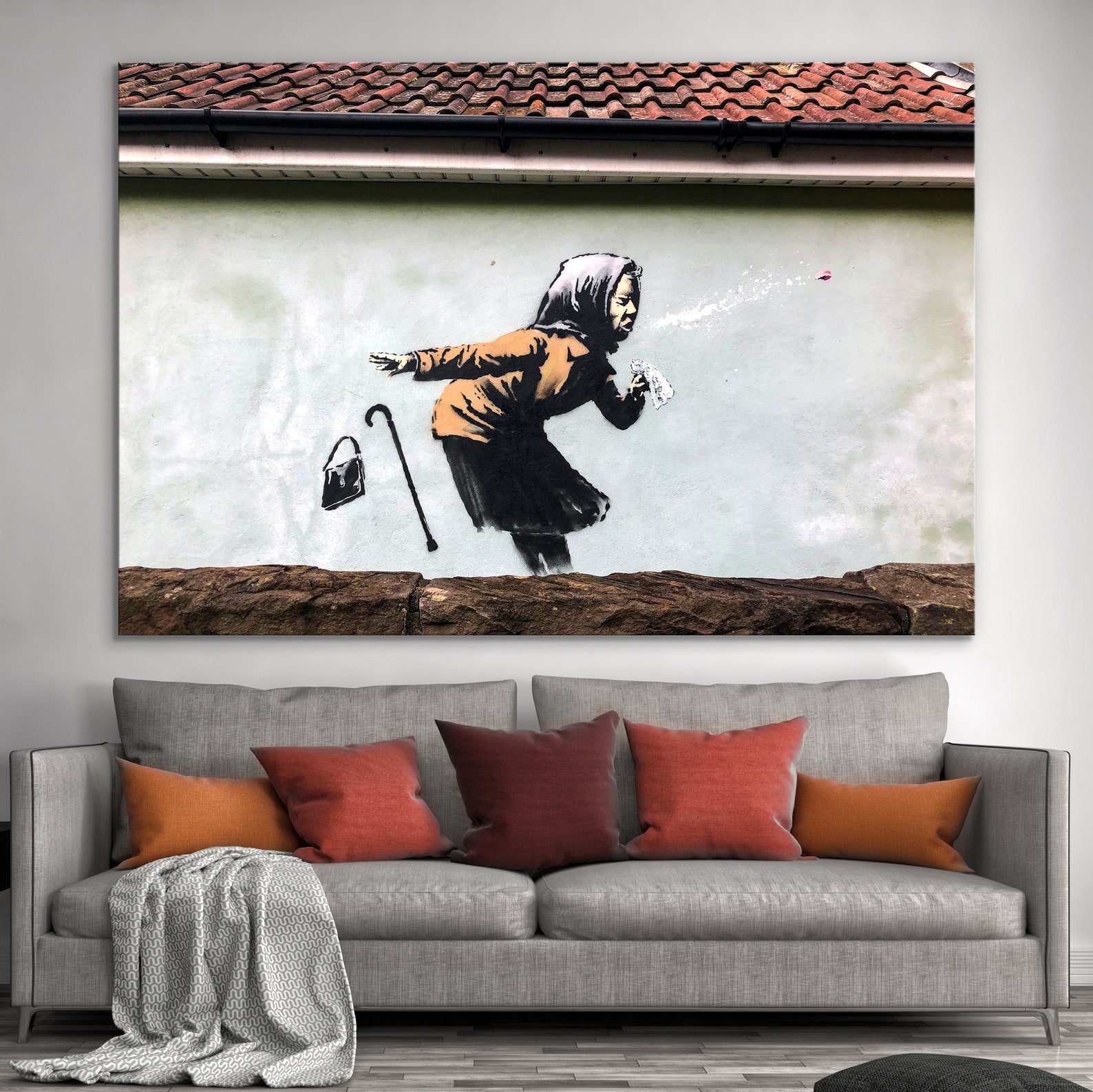 Banksy Aachoo Sneeze Wall Art Canvas Print Sneezing Woman - Etsy