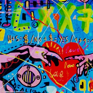 THE CREATION of ADAM Pop Art Graffiti Wall Art Street Art Canvas Pop ...
