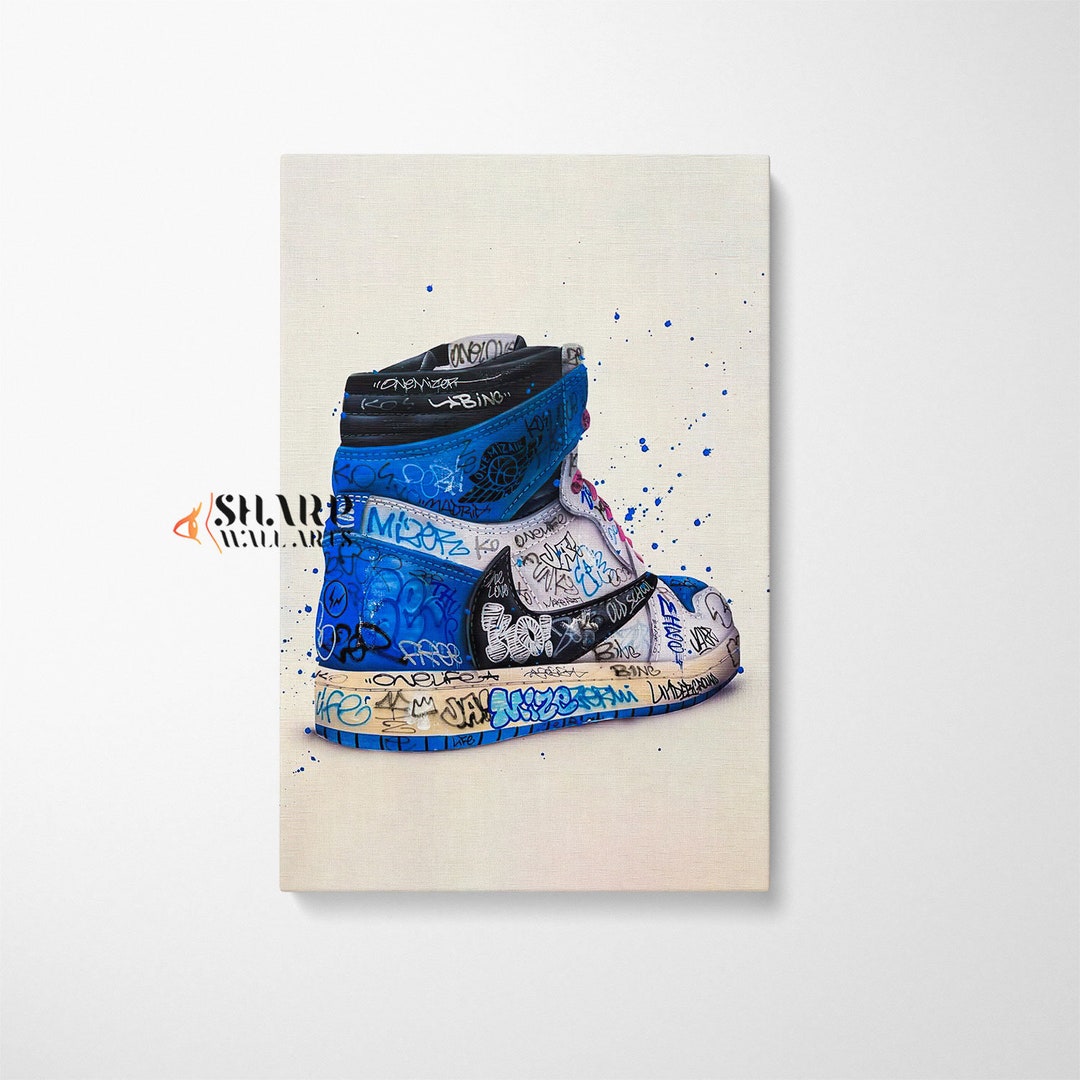 AIR JORDAN ART Sneaker Art Canvas Sport Wall Art Jordan Shoes Poster ...