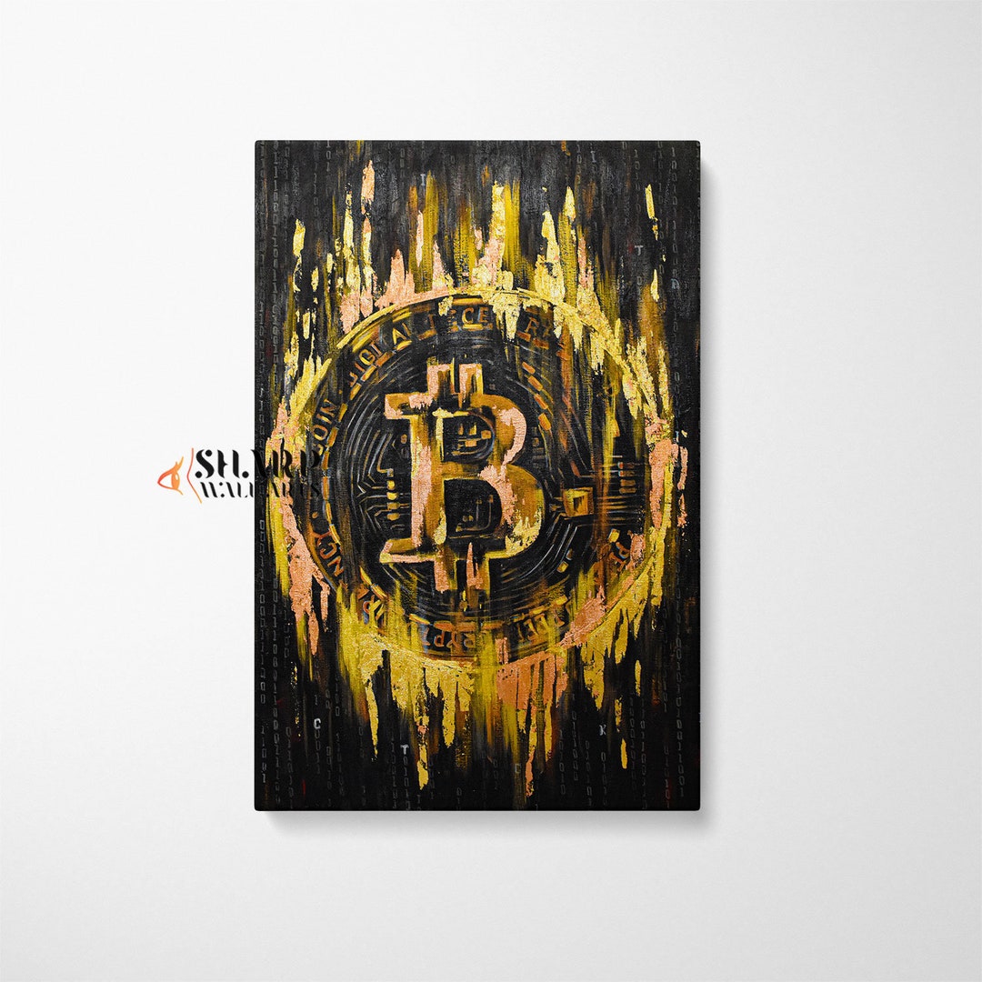 BITCOIN WALL ART Stock Market Art Crypto Art Money Wall Art Bitcoin ...