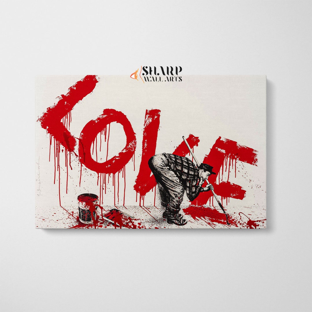 BANKSY WALL ART Banksy Canvas Banksy Print Graffiti Wall Art Street Art ...