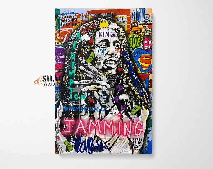Bob Marley Banksy Art Canvas Urban Bob Marley Posters Banksy Style Bob ...