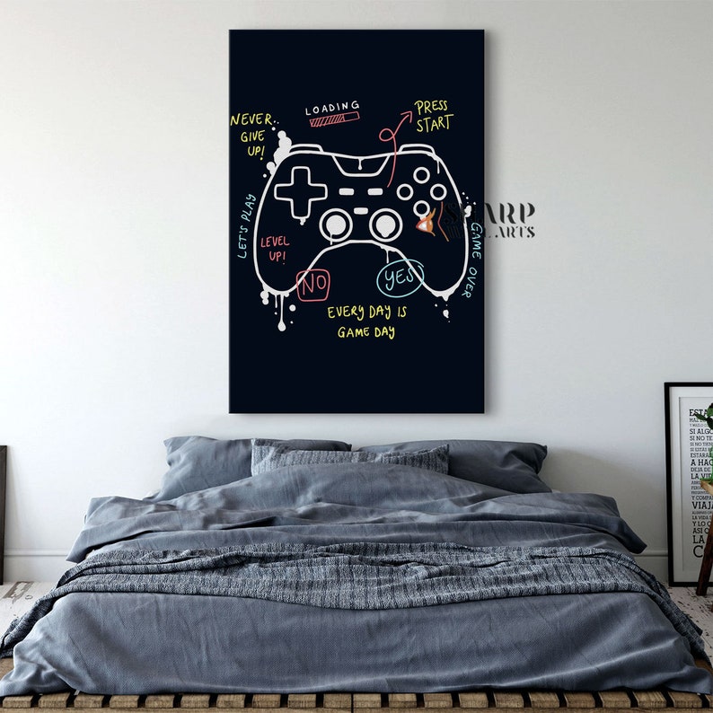 VIDEO GAME ART Game Controller Art, Video Game Wall Art, Video Games ...