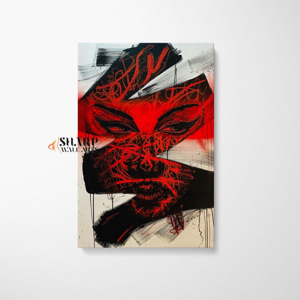 Red and Black Art - Etsy