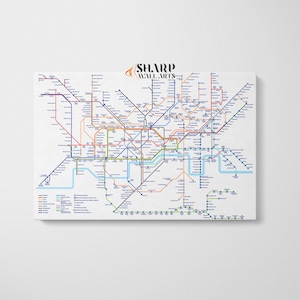 LONDON UNDERGROUND MAP Wall Art Canvas Print London Tube Map Large ...