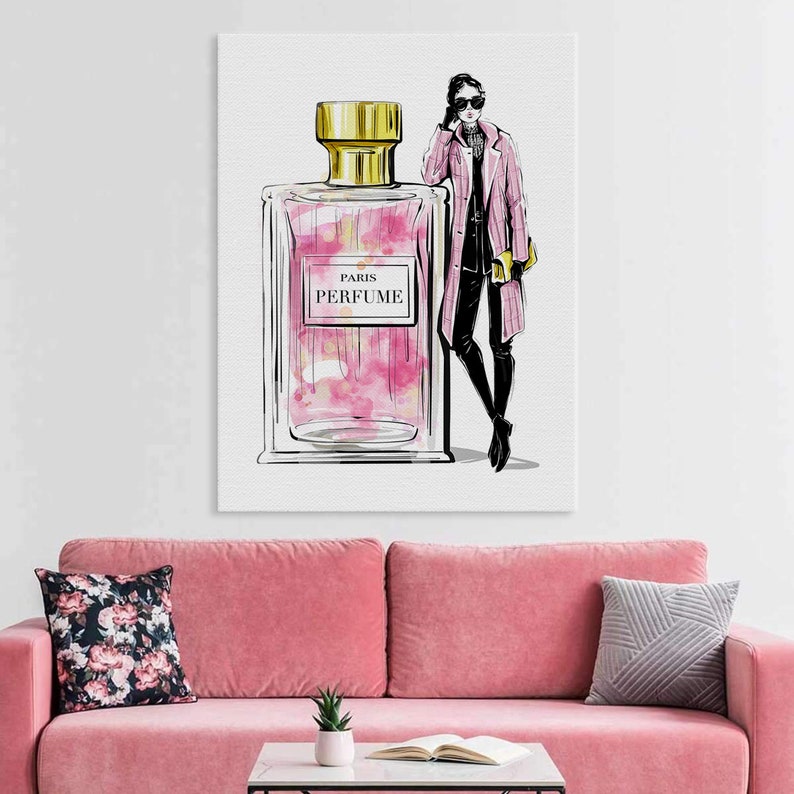 Perfume Canvas, Perfume Bottle Art, Perfume Wall Art, Glam Wall Art ...