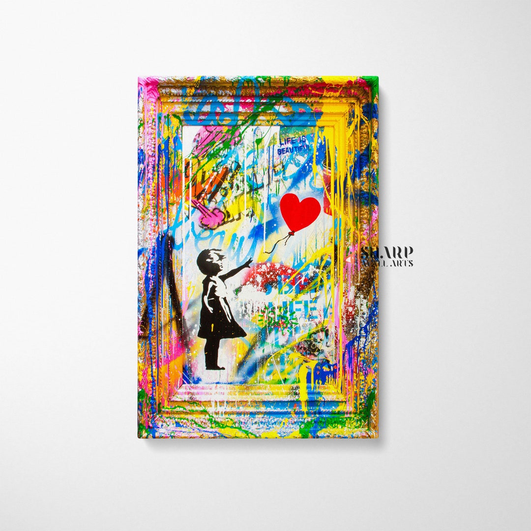 BANKSY BALLOON GIRL Wall Art Canvas Print Banksy There is Always Hope ...