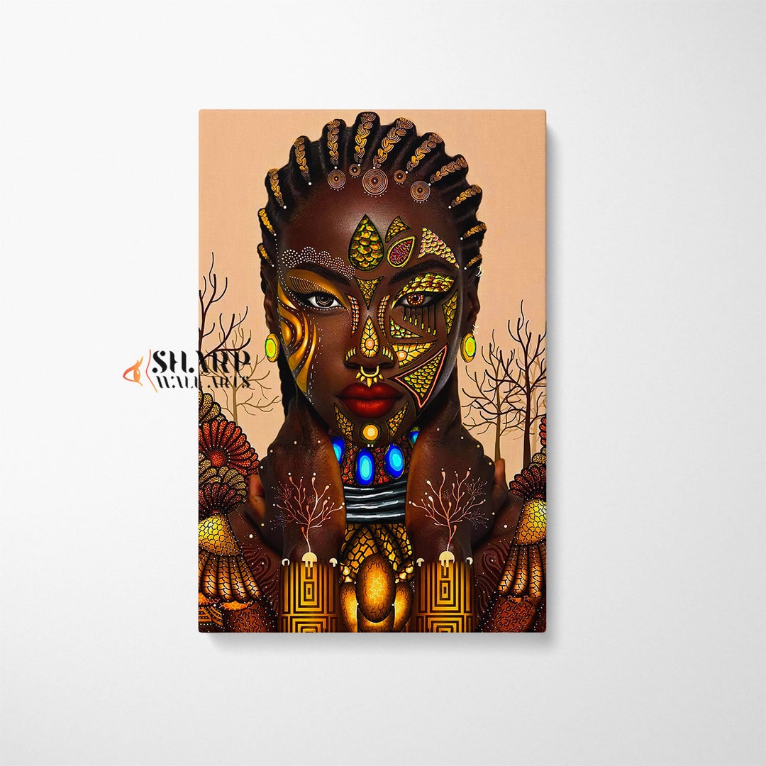 AFRICAN AMERICAN ART Tribal Art, Large African Art Print, Black ...
