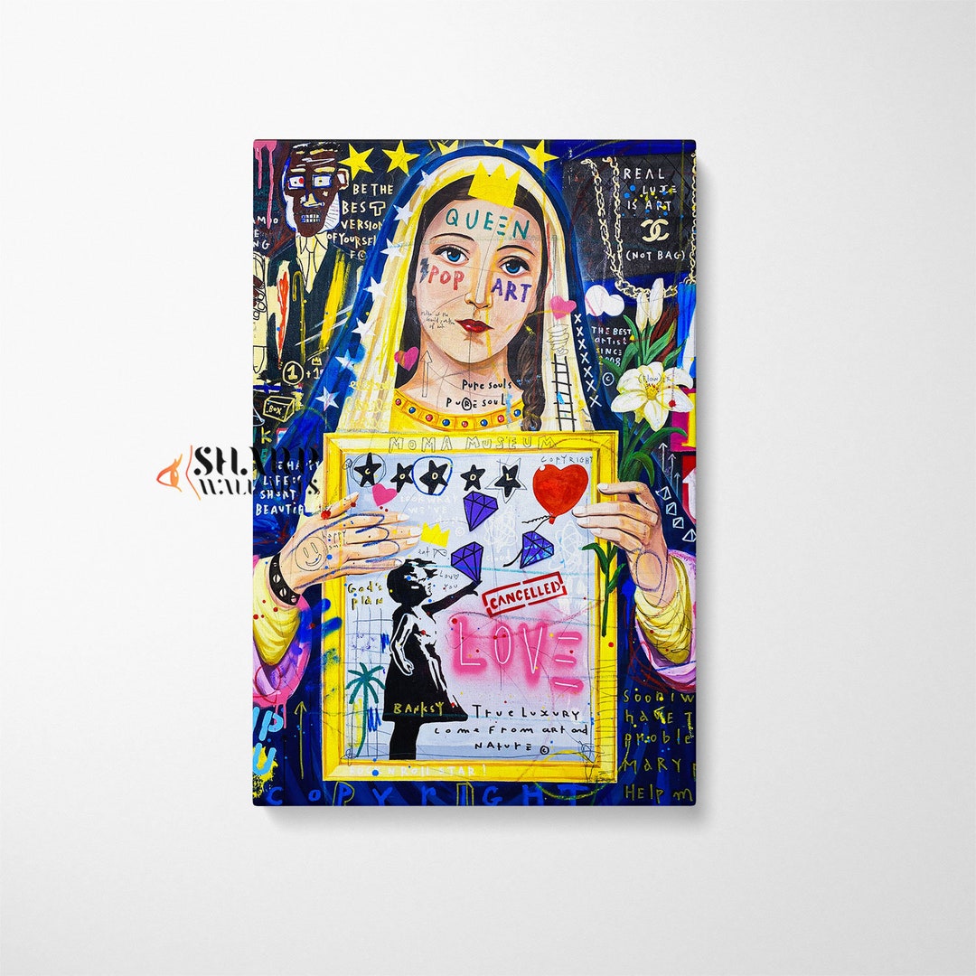 BANKSY WALL ART Banksy Virgin Mary Pop Art Banksy Style Art Famous ...