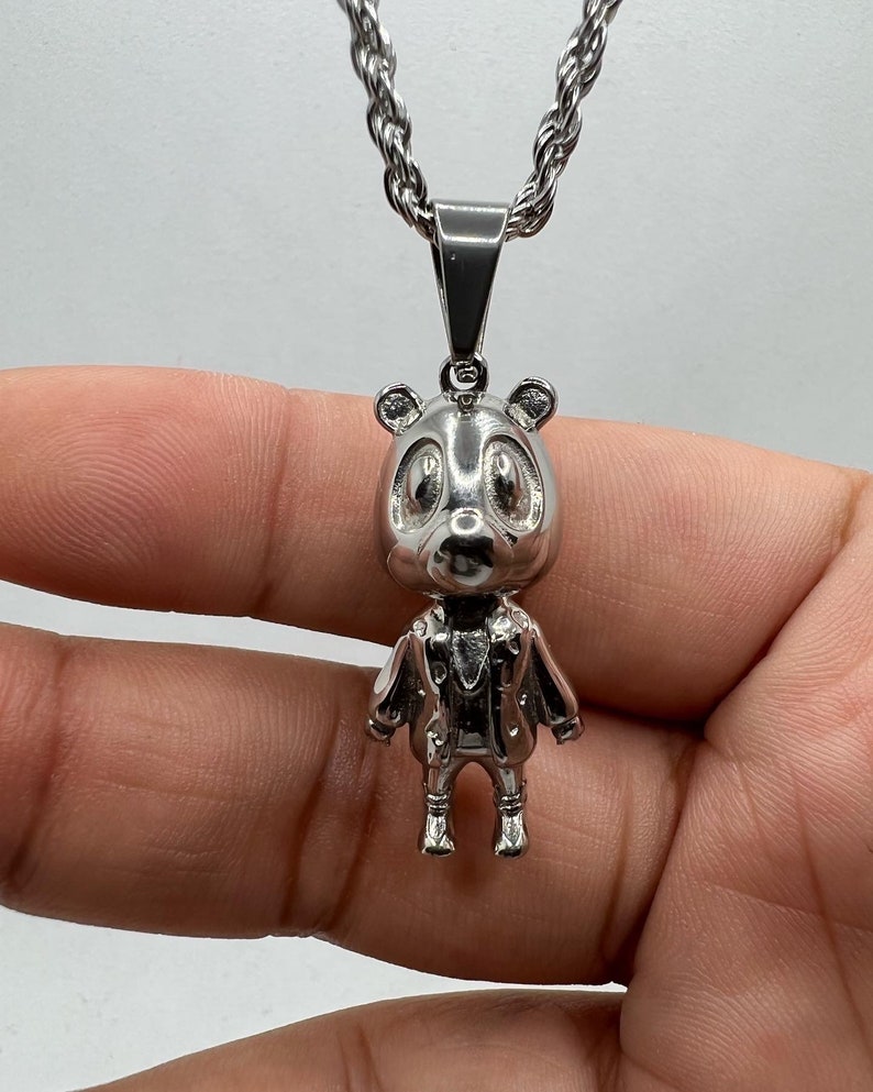 3D Graduation Bear Necklace Kanye West College Drop Out - Etsy