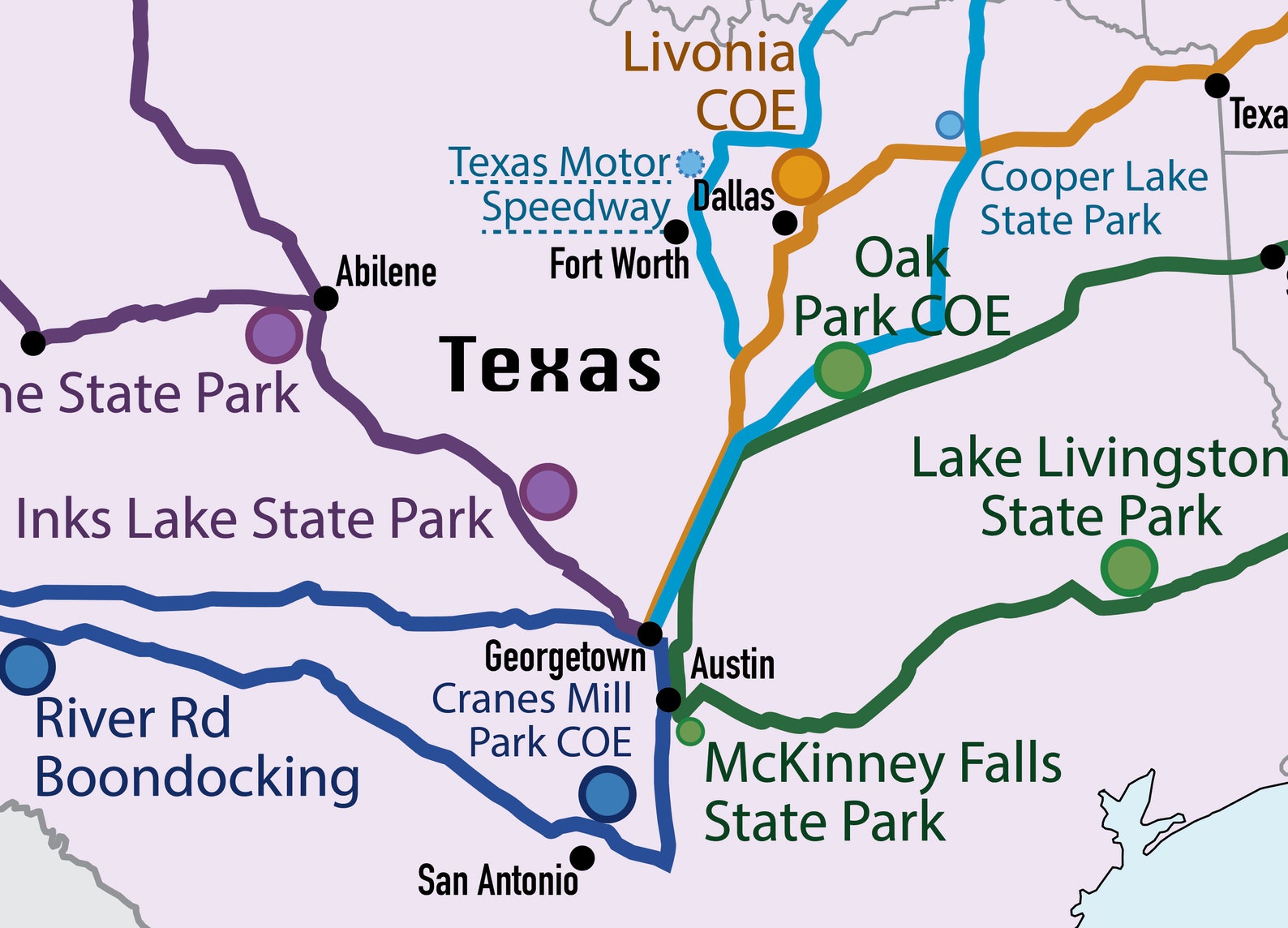 Rving Travel Map | Summer Vacation Map | Road Trip Map | Campgrounds ...